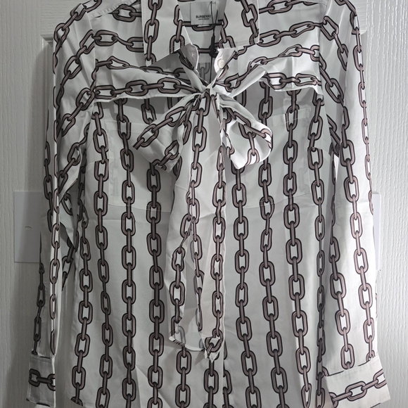Burberry | Tops | Burberry Chain Print Blouse | Poshmark
